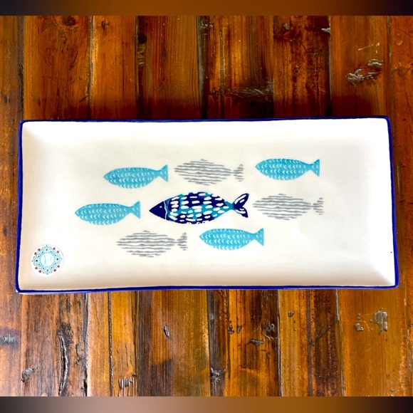 Kitchen | Rectangle Ceramic Coastal Fish Platter | Poshmark